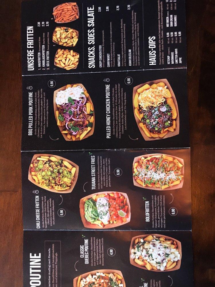Menu at Frittenwerk Köln fast food, Cologne