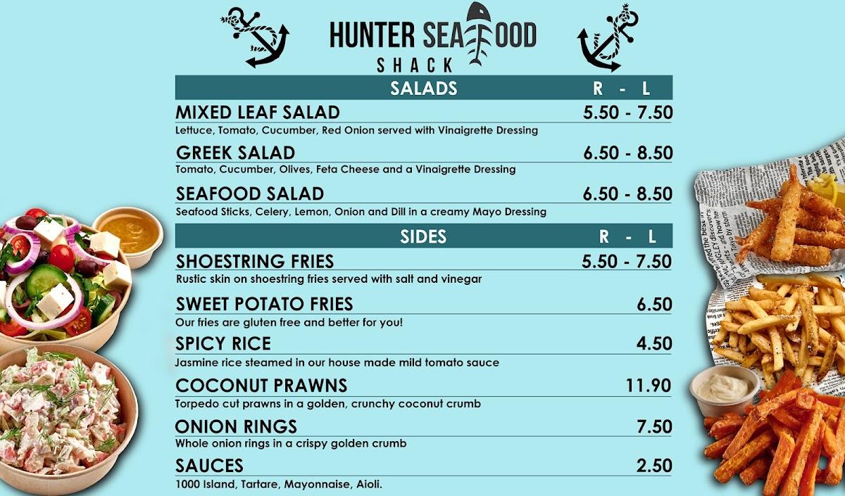 Menu at Hunter Seafood Shack restaurant, Raymond Terrace