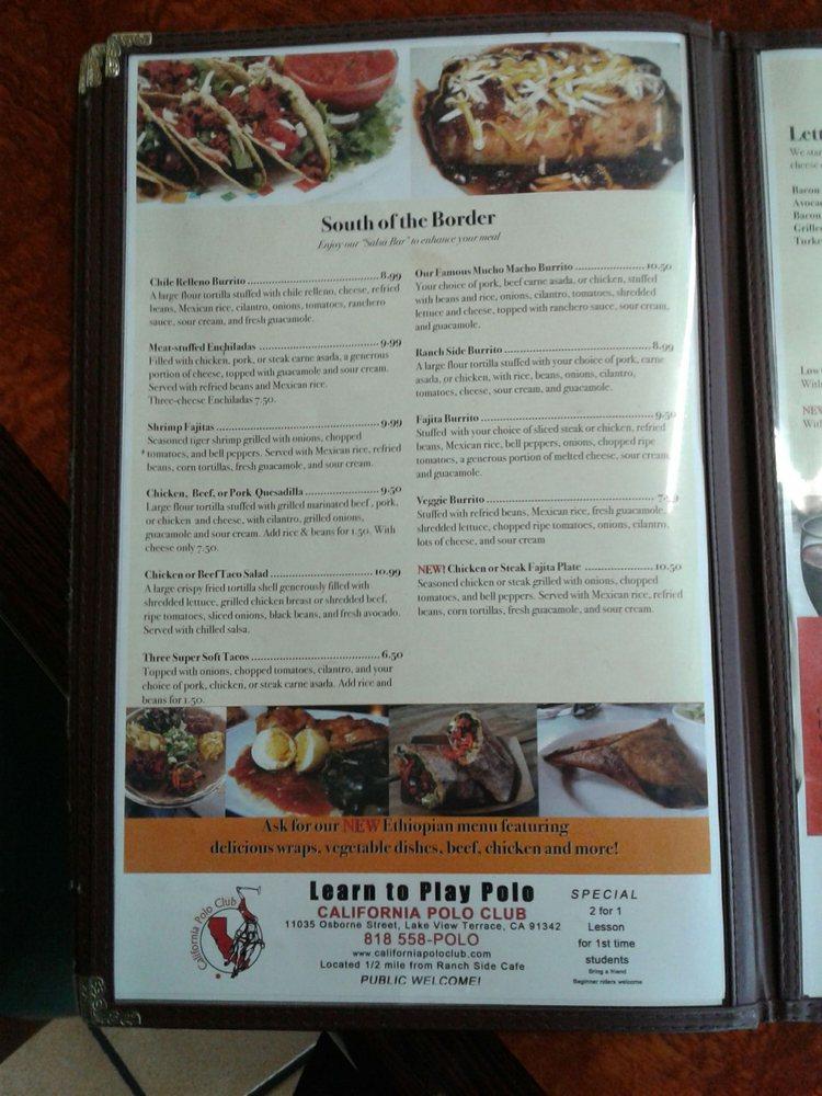 Menu at Ranch Side Cafe, Los Angeles, Foothill Blvd