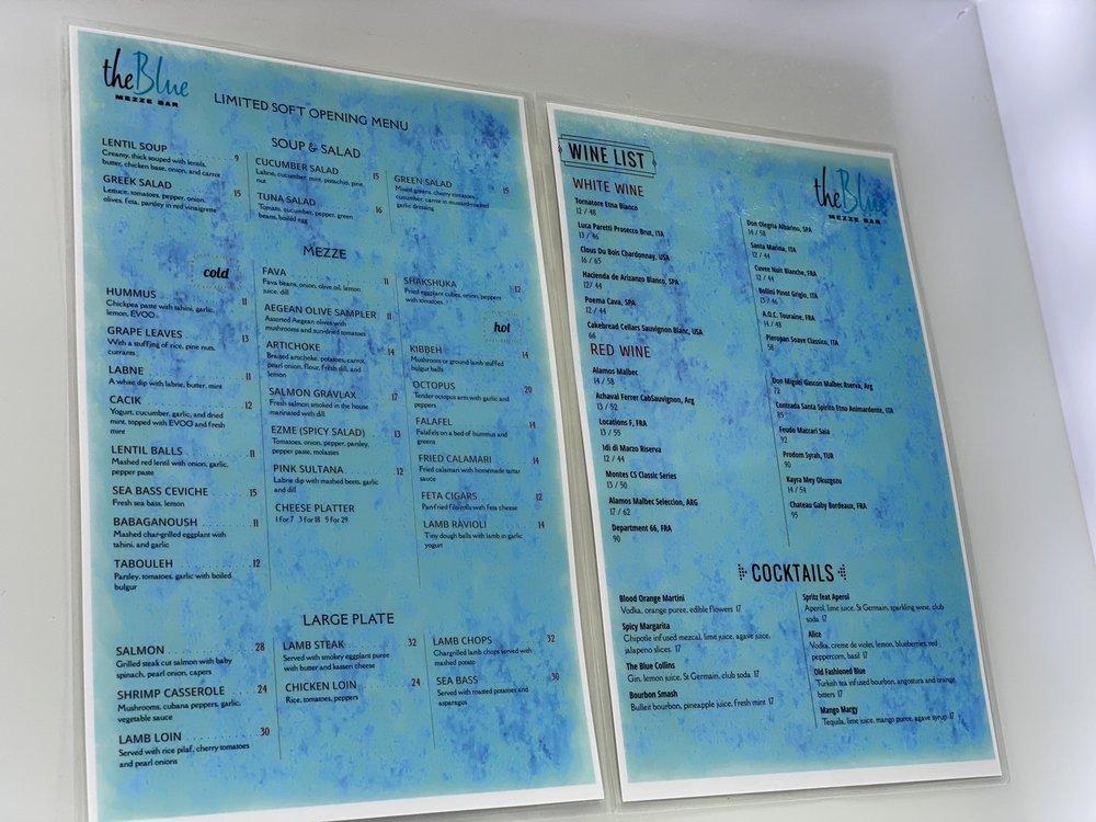 Menu at The Blue Mezze Bar, New York City