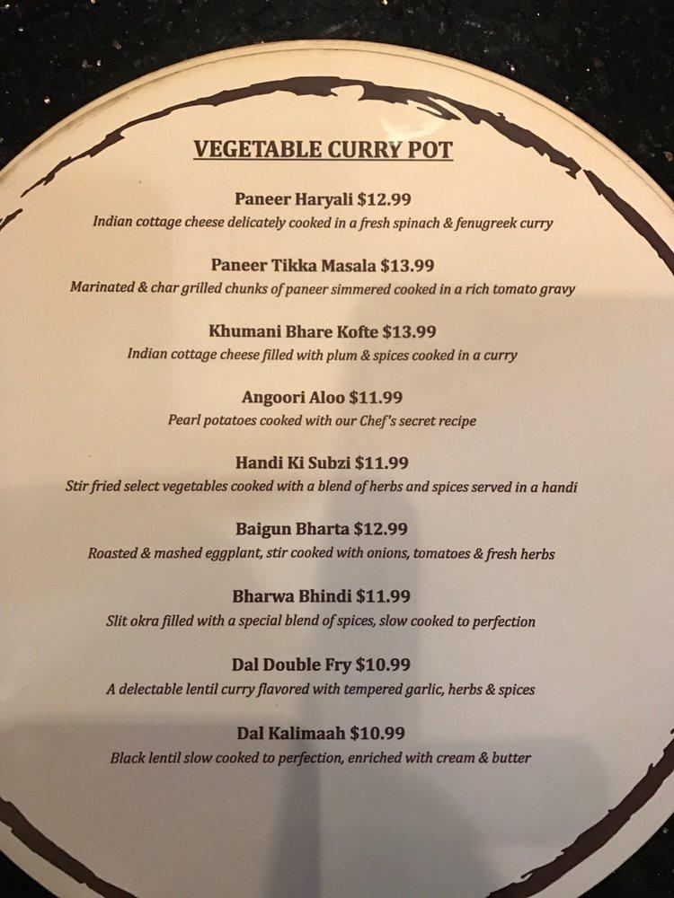 Menu at Chef's Table restaurant, Edison