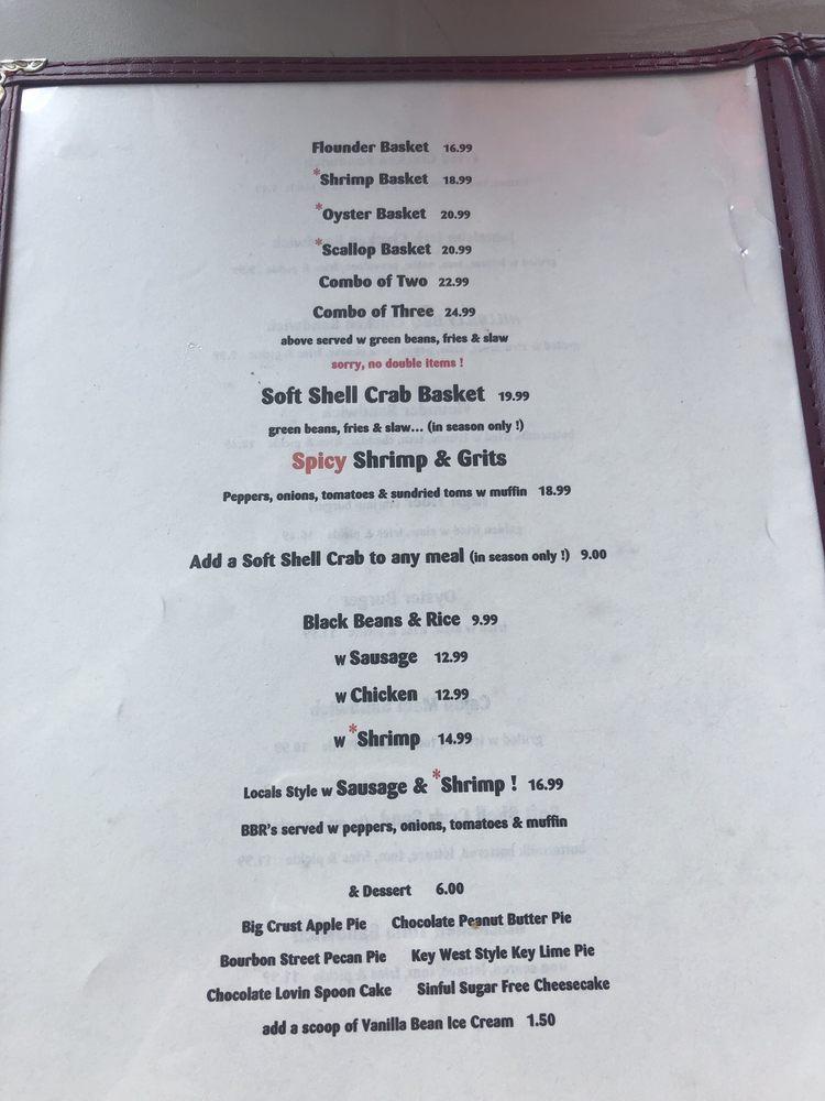 Menu at Dock House Restaurant, Beaufort