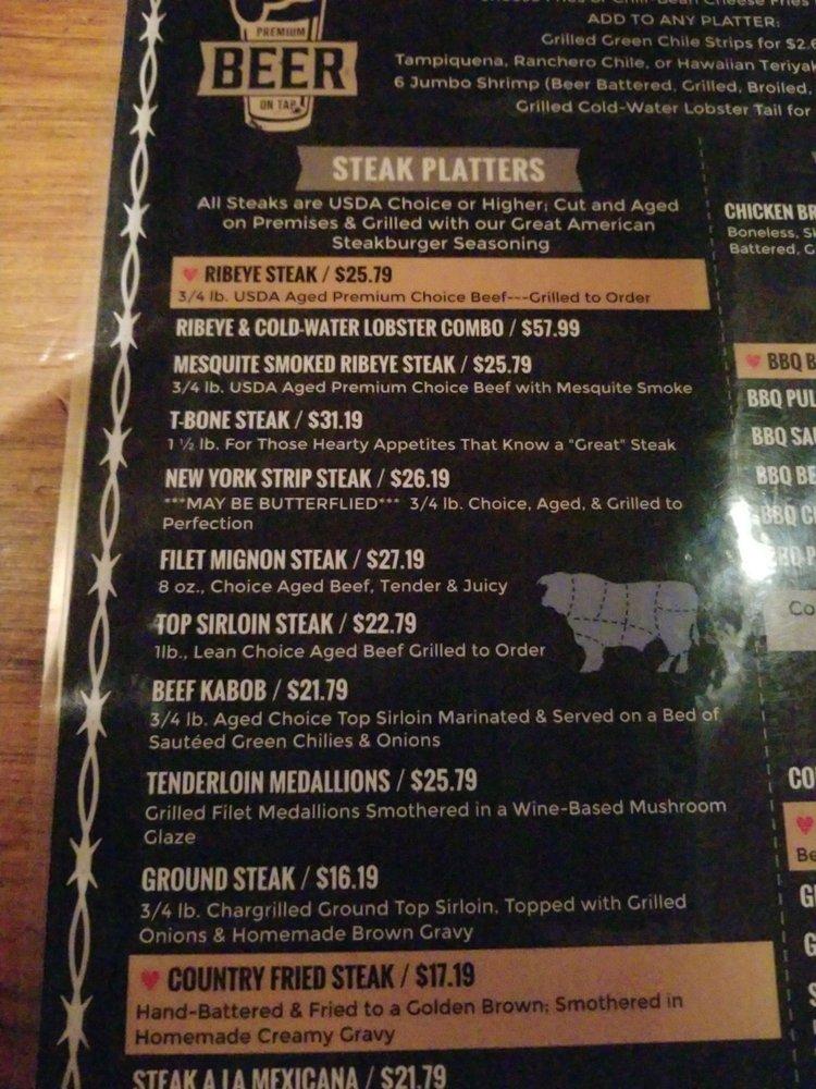 Menu at Great American Steakburger BBQ, El Paso, N Yarbrough Dr