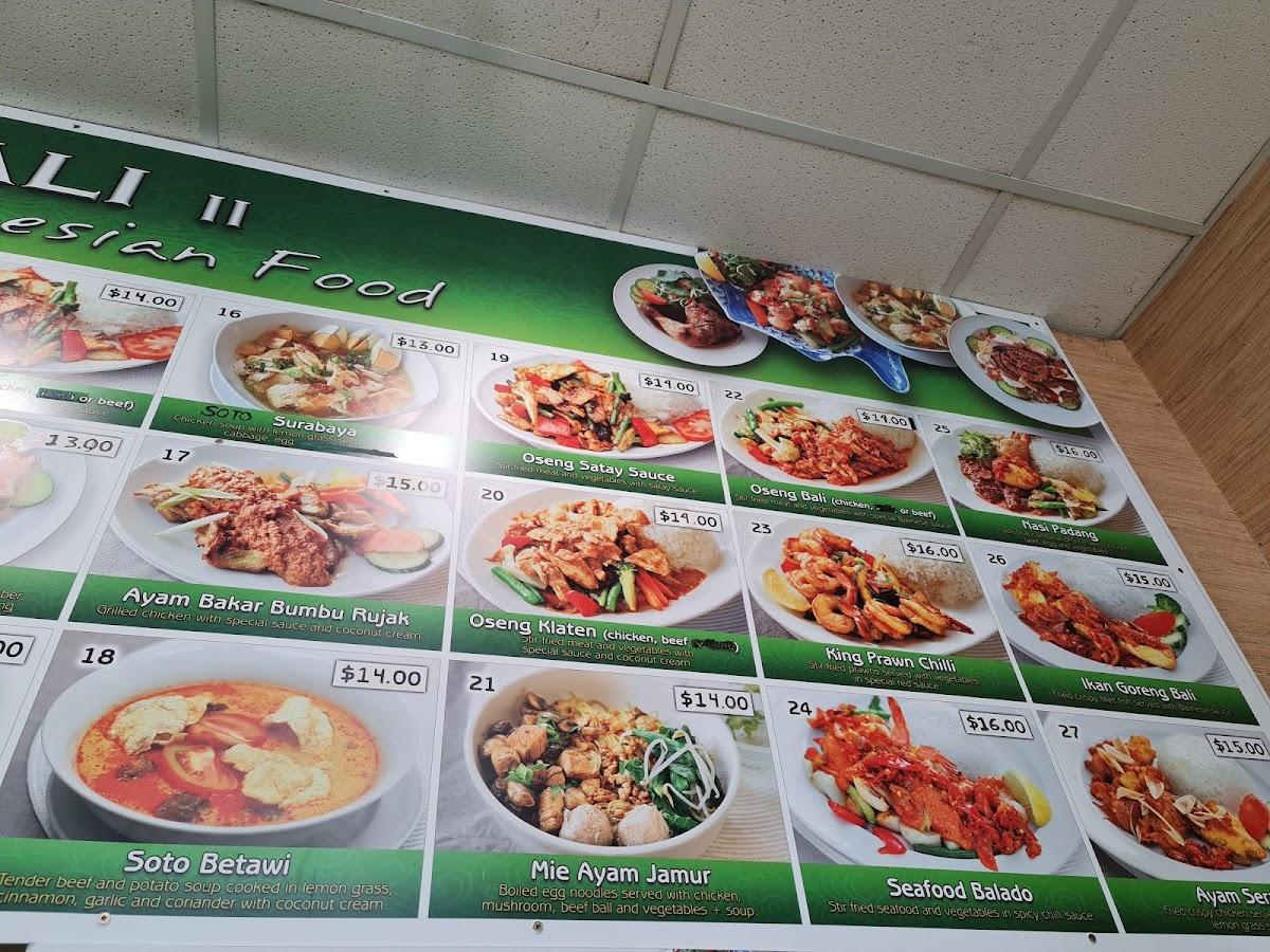 Menu at Kuta Bali II Albany restaurant, Auckland, 15 Mercari Way