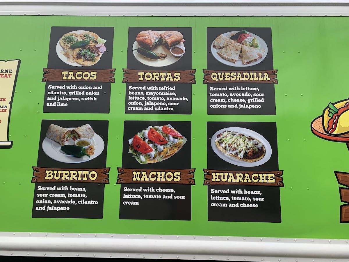Menu at Los Tacotes Food Truck restaurant, Asheville