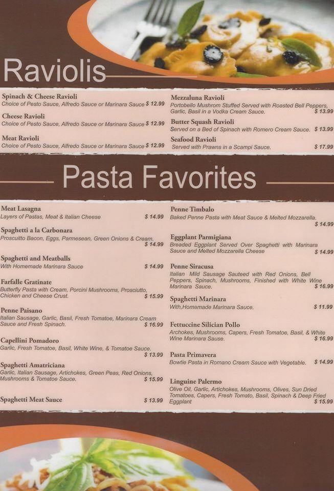Menu at Palermo Restaurant Italian Cucina, Modesto, 310 H St