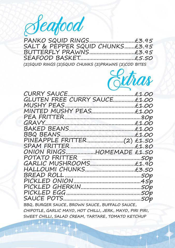 Menu at The Varne Fish Bar, Greatstone