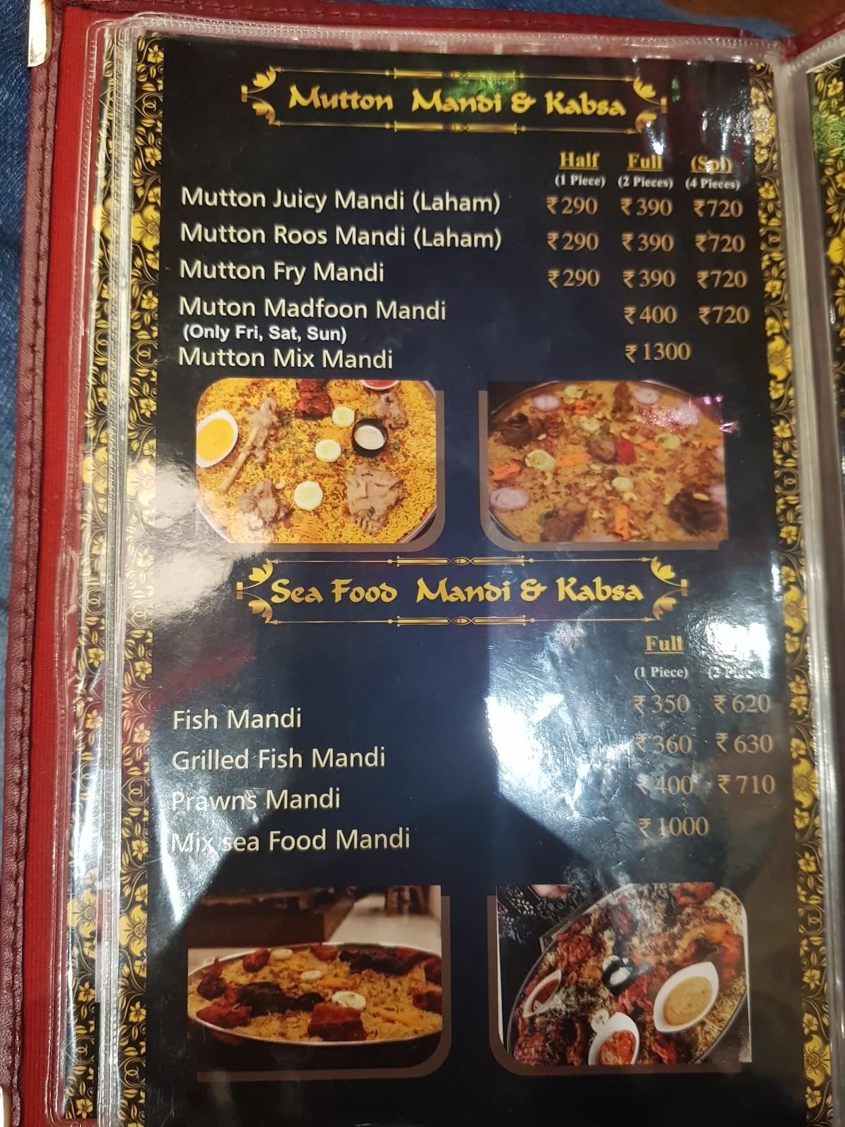 Menu at Aazebo - The Royal Arabian Restaurant Tolichowki, Hyderabad