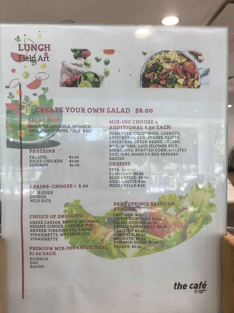 Menu at The Cafe at Cornell Tech, New York City, 2 W Loop Rd