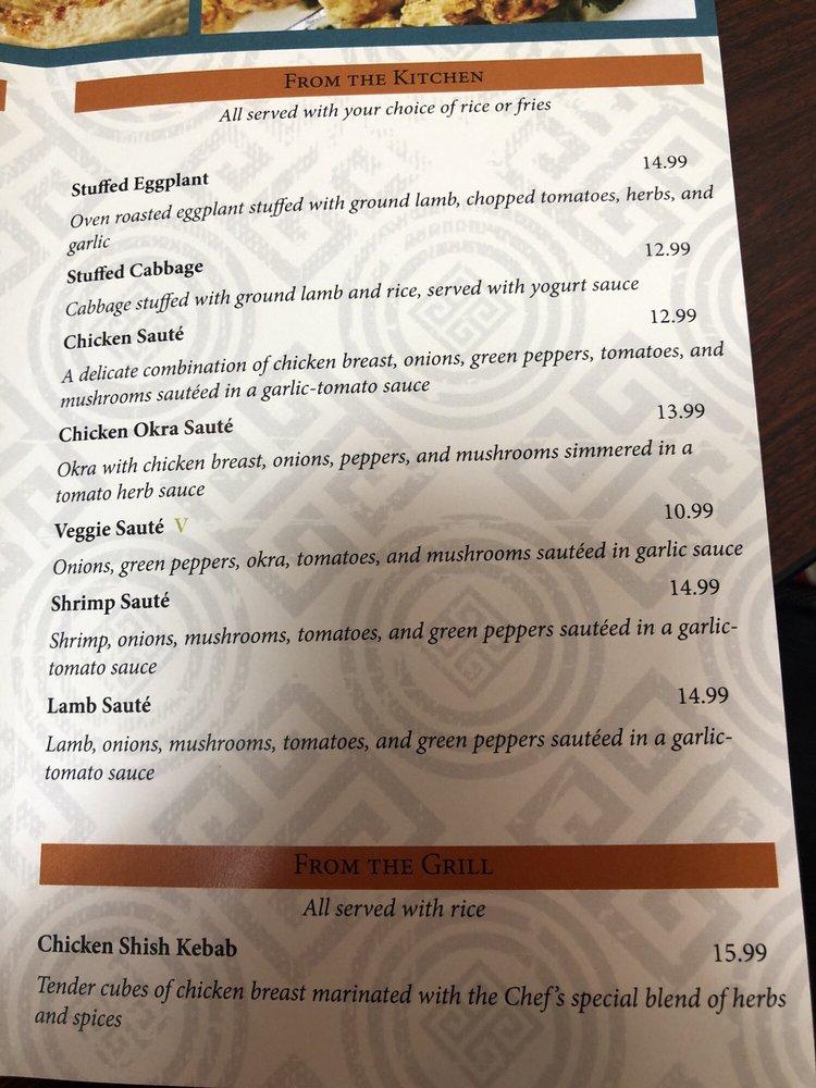 Menu at Adam’s Kitchen restaurant, Mount Pleasant