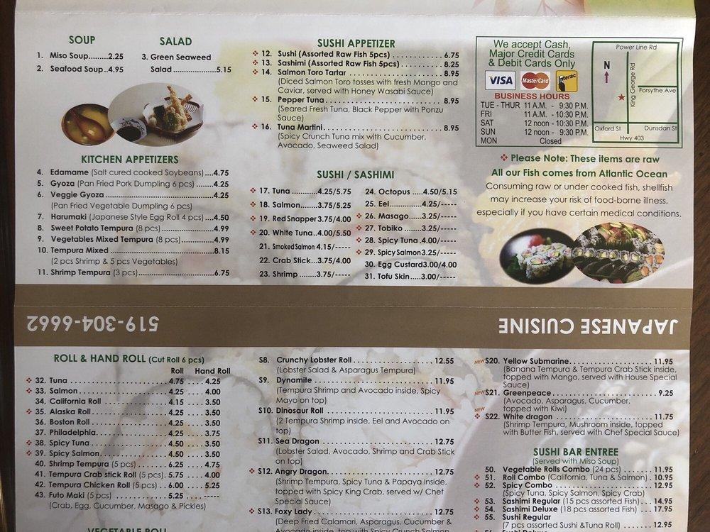 Menu at Blessings Eatery restaurant, Brantford