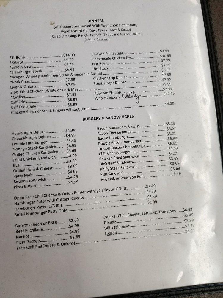 Menu at HI-De-Ho Cafe, Watonga, OK-33