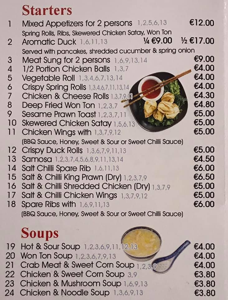 Menu at Happy Harbour Chinese Restaurant and Takeaway, Kilkee