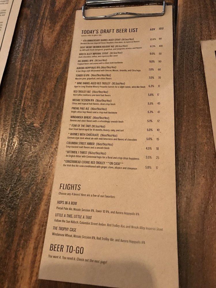 Menu at Karl Strauss Brewing Company pub & bar, Temecula