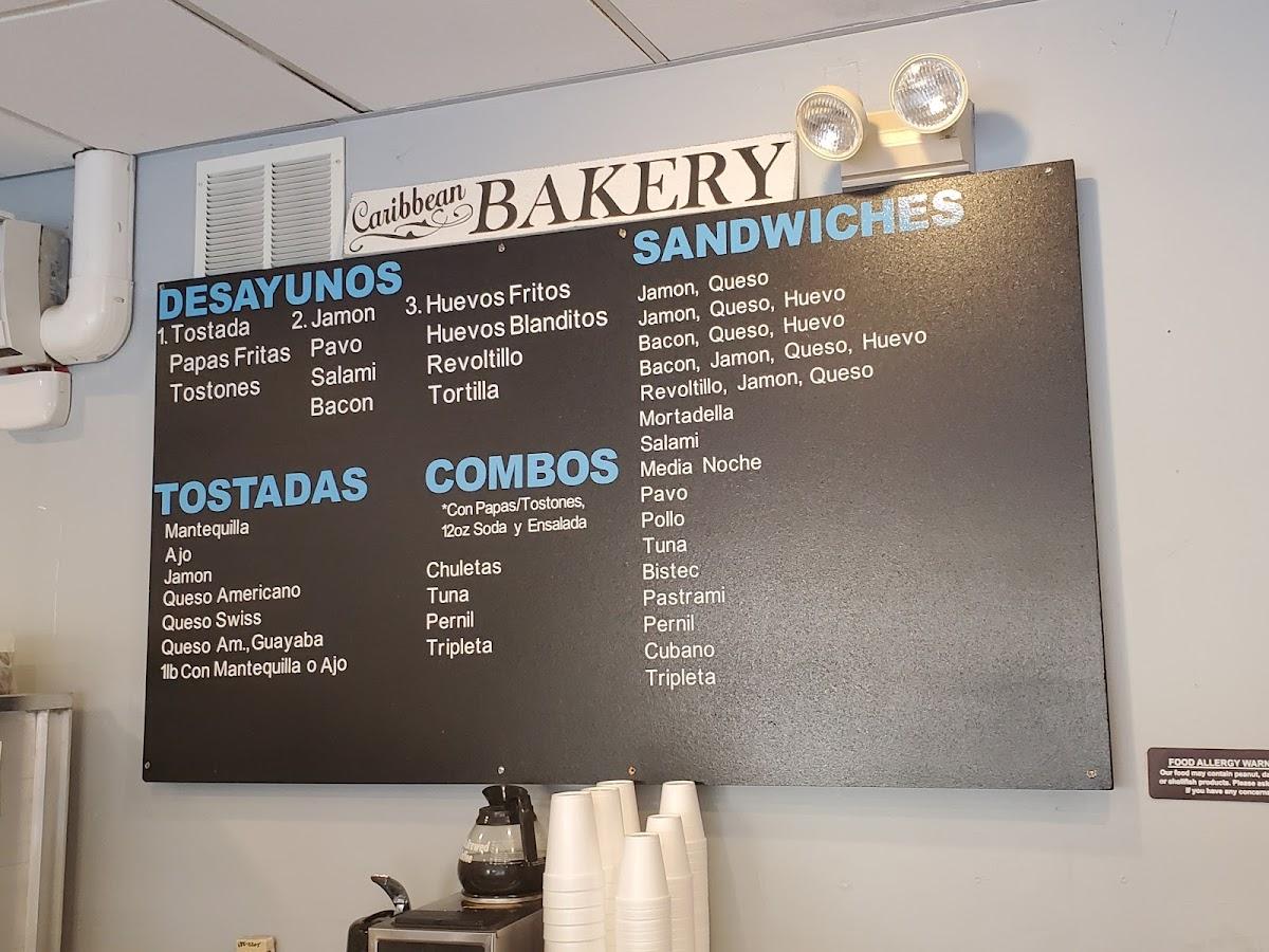 Carta de Caribbean Bakery, Lawrence