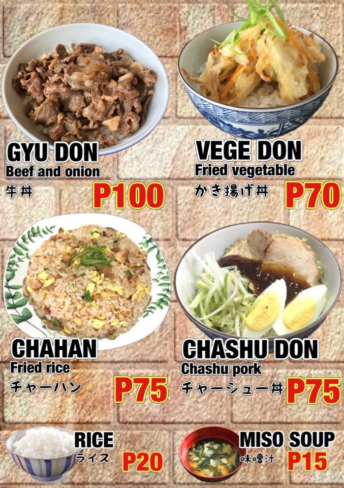 Menu at NARUTO japanese restaurant, Pulilan