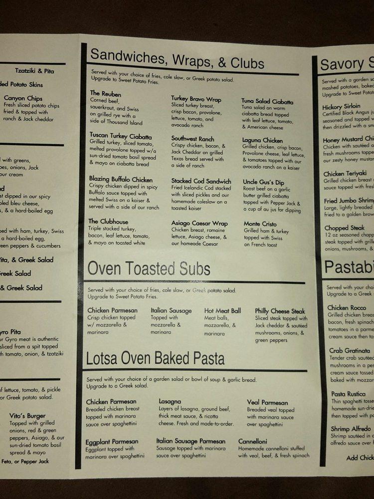 Menu at Savory Restaurant, Largo