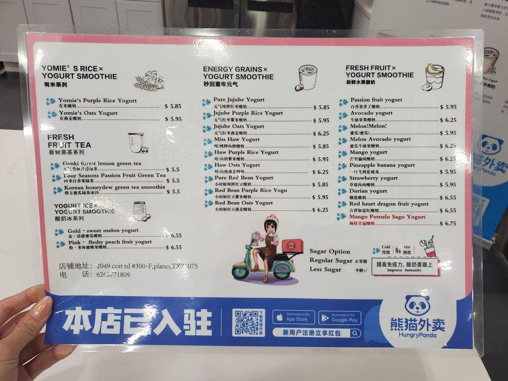 Menu at Yomie's Rice x Yogurt, Plano