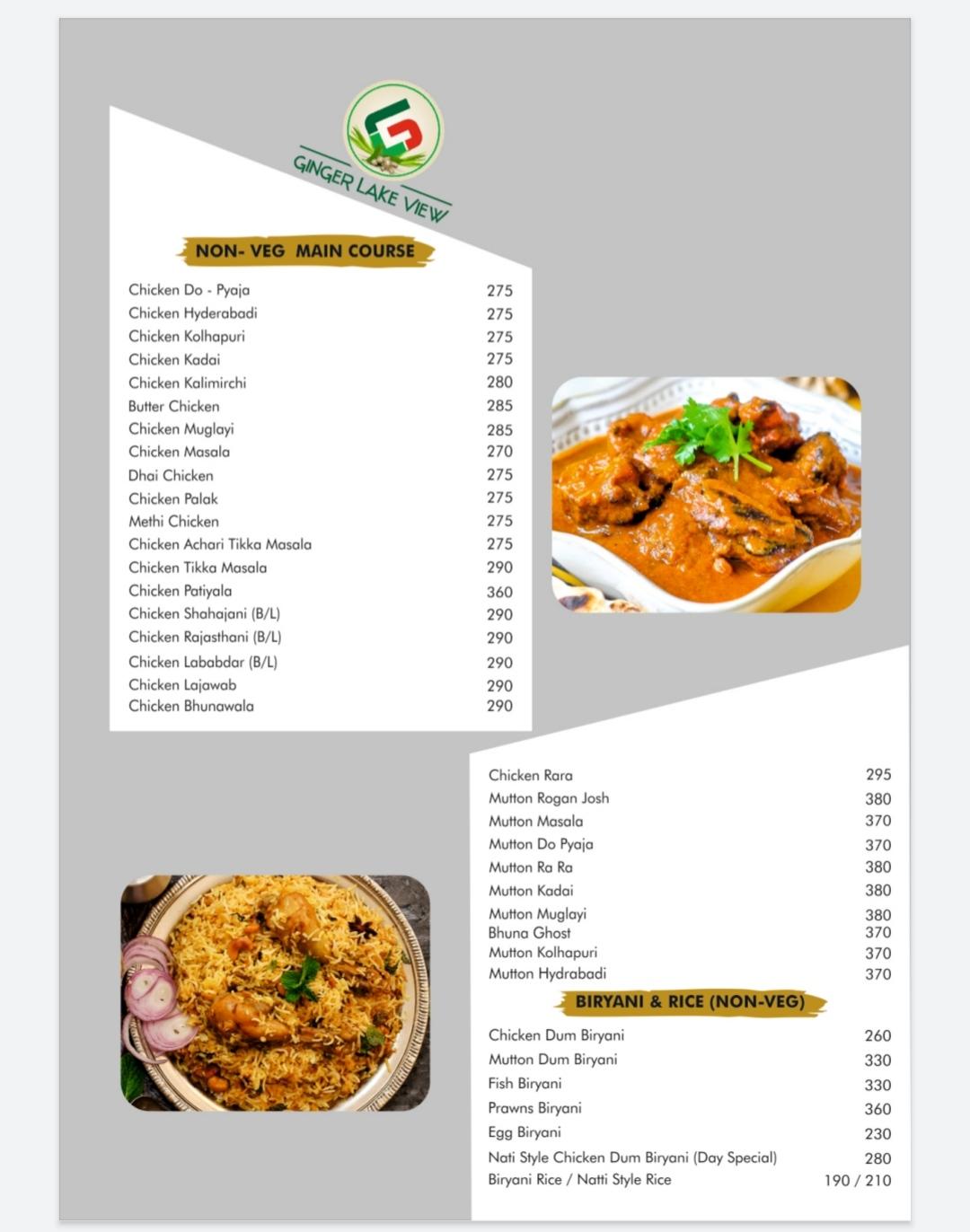 Menu at Ginger Lake View, Bengaluru, 39