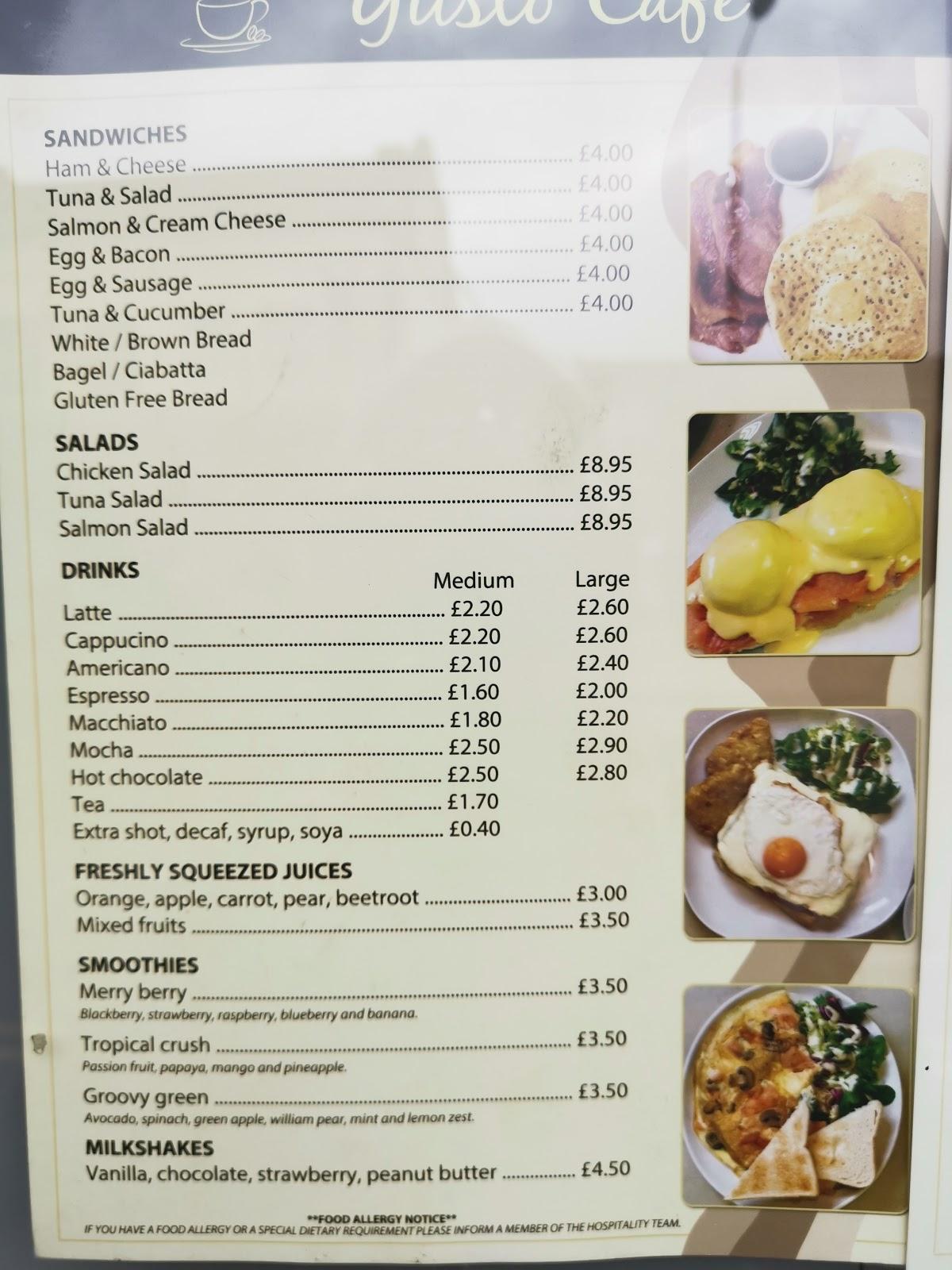 Menu at Cafe Gusto, London