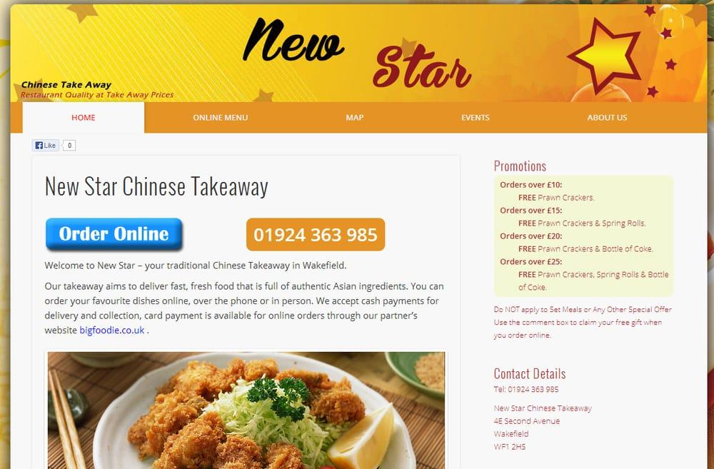 Menu at New Star Chinese Takeaway fast food, Wakefield