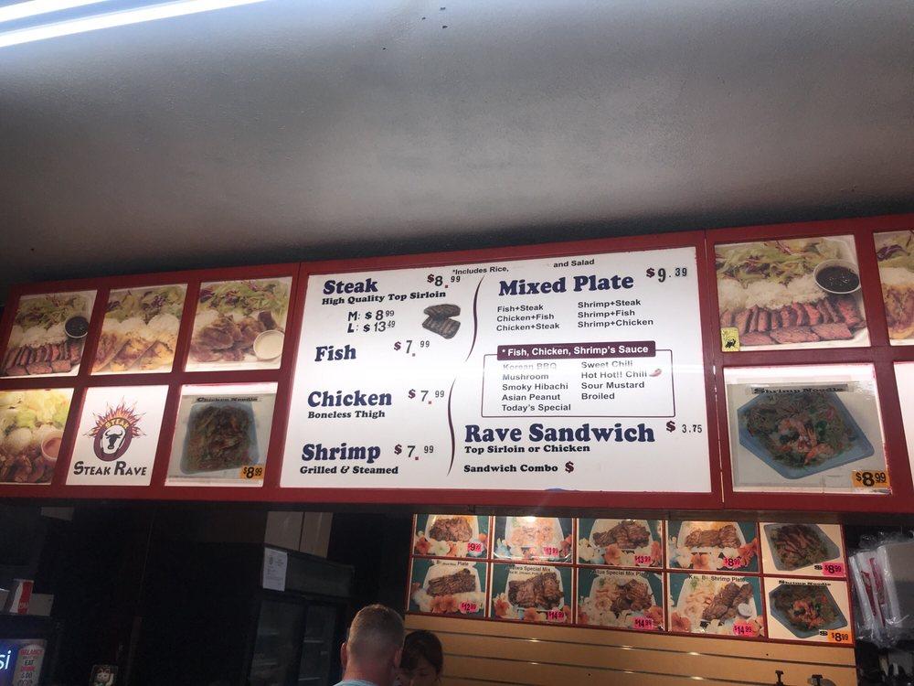 Menu at Steak Rave fast food, Kailua, 49 Oneawa St