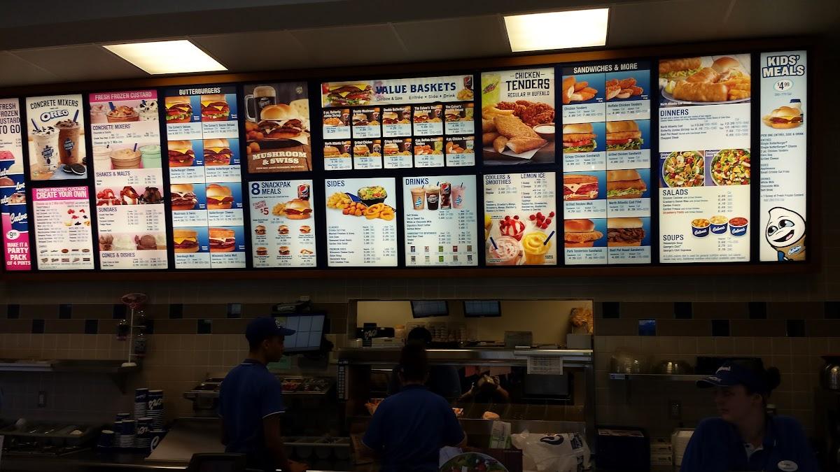 Menu at Culver’s fast food, Battle Creek