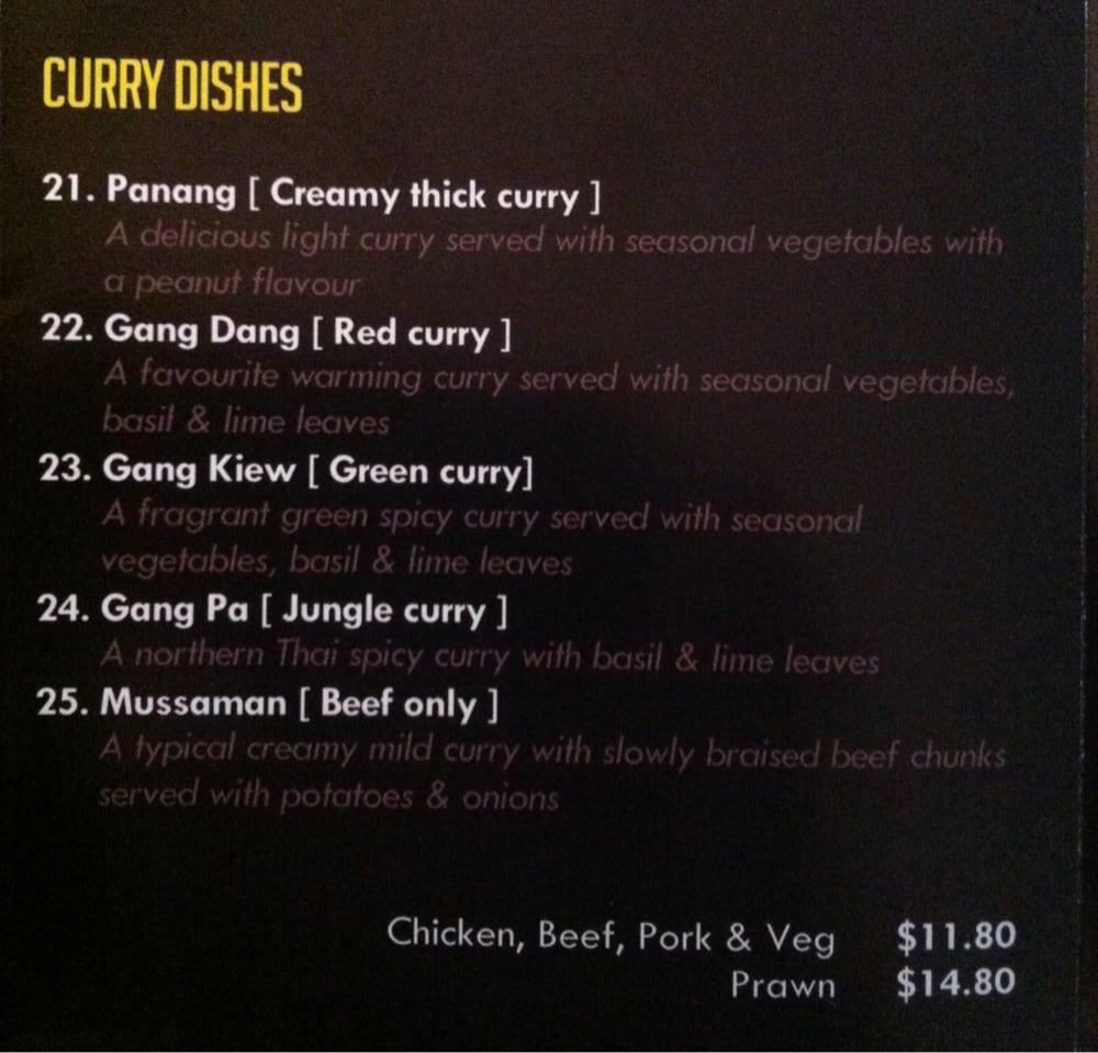 Menu at Holy Basil Thai Takeaway Restaurant, Artarmon