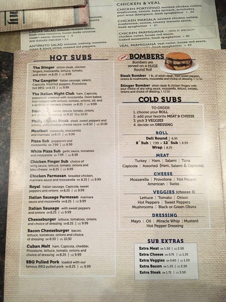 Menu at Main Street Pizza Company pizzeria, Batavia