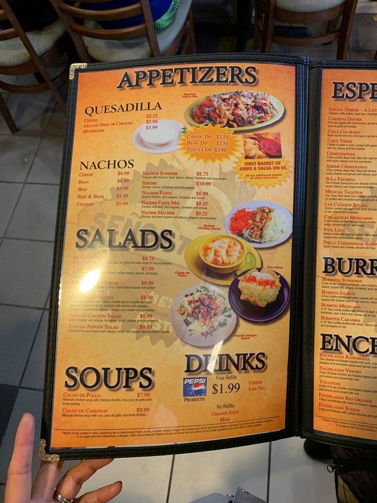 Menu at Senor Tequila Mexican Restaurant, Fremont