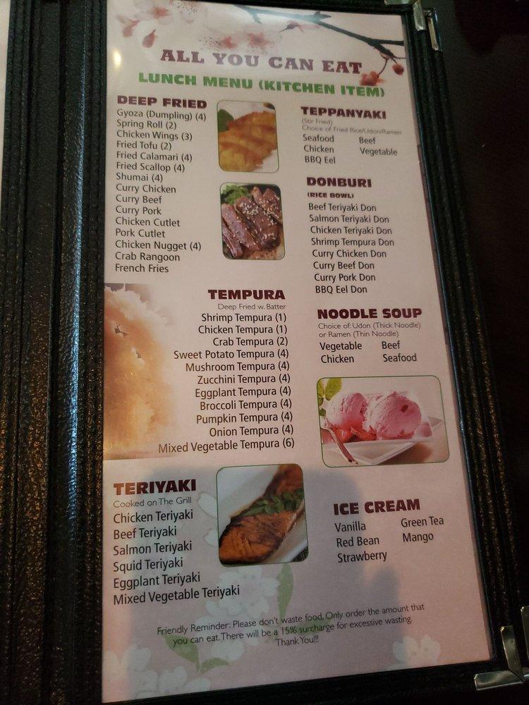 Menu at Takara Sushi restaurant, Plymouth, Vicksburg Ln N #100