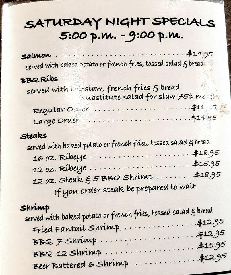 Menu at Barn, Atkinson