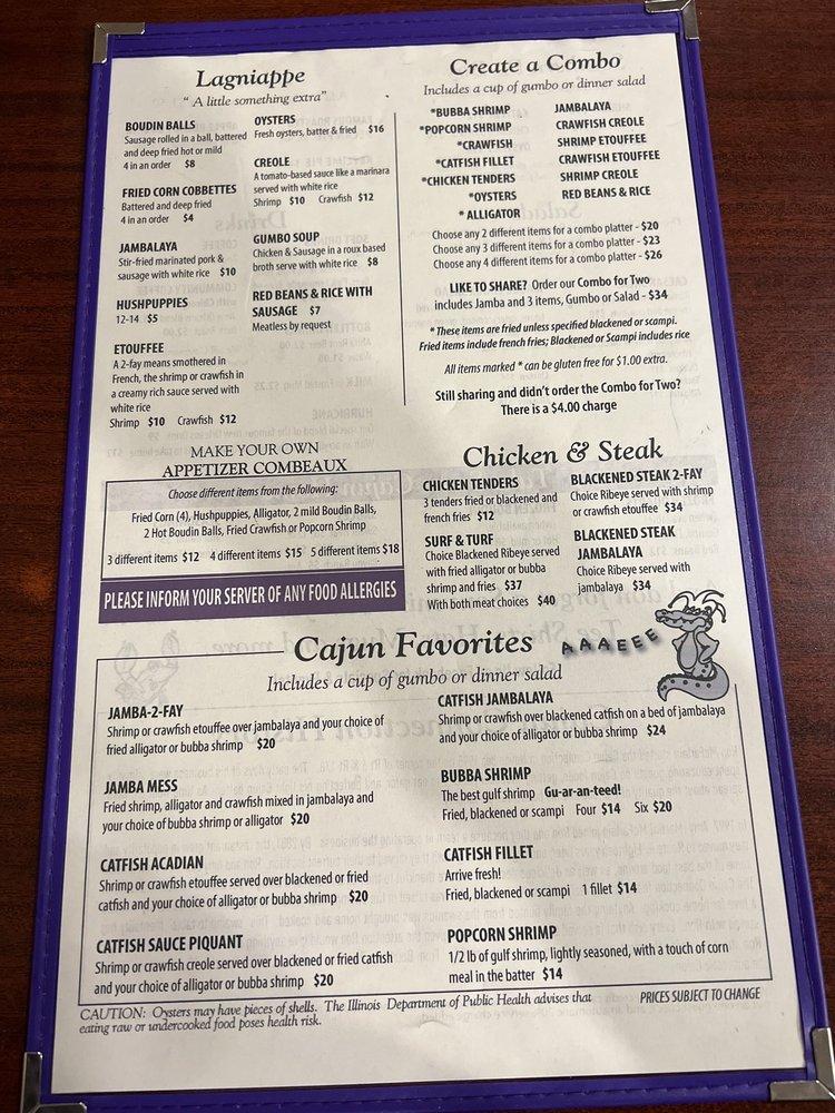 Menu at Cajun Connection restaurant, North Utica