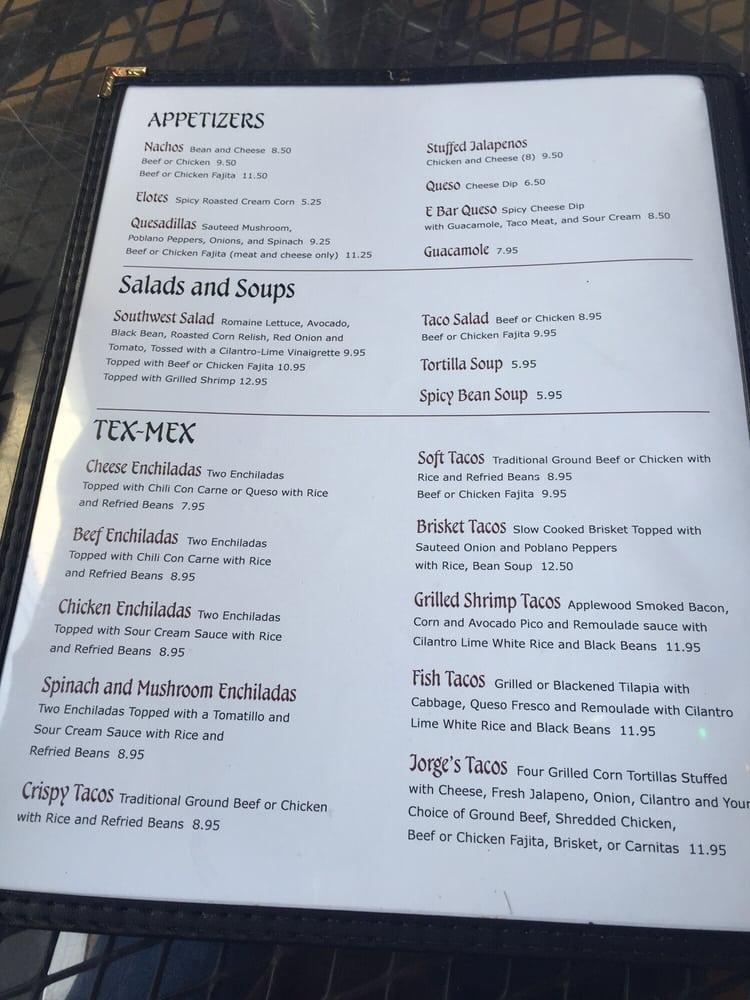 Menu at E Bar Tex-Mex, Dallas, N Haskell Ave. #120