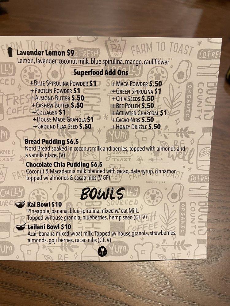Menu at Farm To Toast pub & bar, Dublin