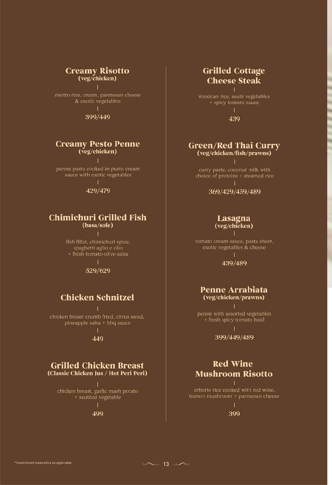 Menu at The Great Bear Kitchen & Microbrewery, Chandigarh