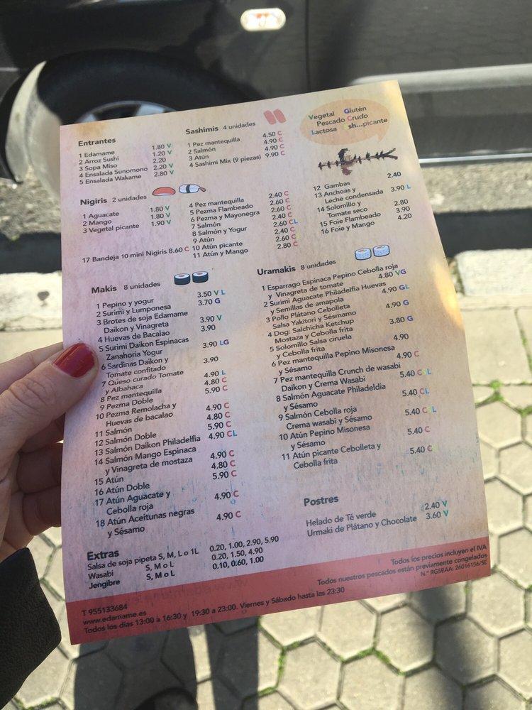 Menu at Restaurante Japonés - EDAMAME, Seville