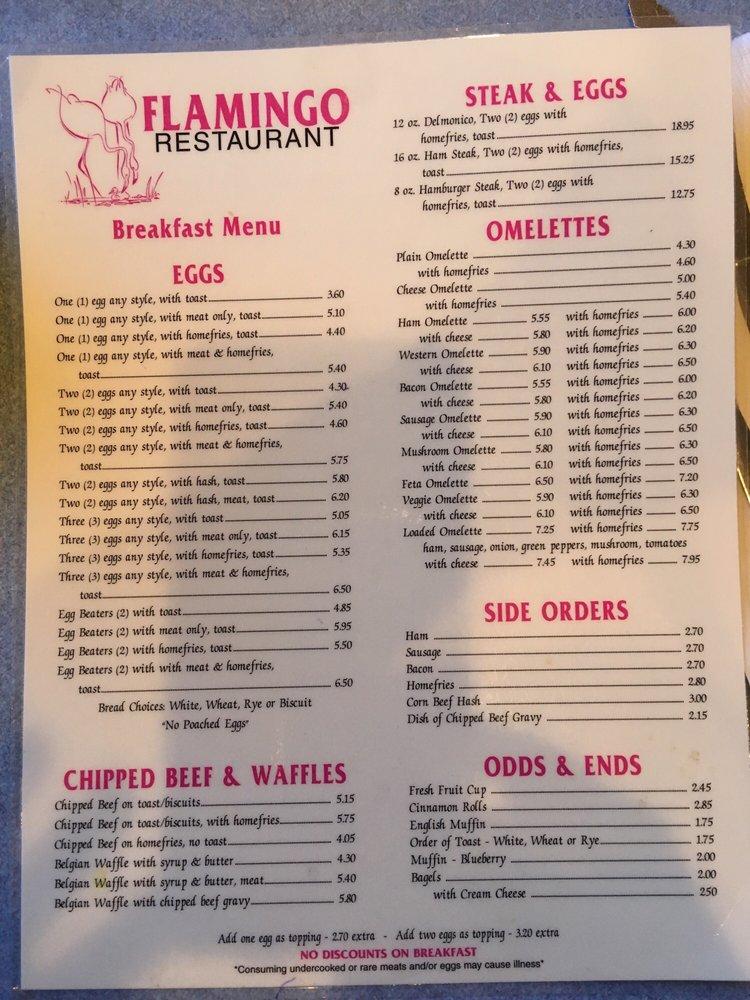 Menu at Flamingo Restaurant, Fayetteville