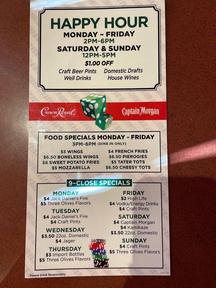 Menu at Lucky Lou's American Grill restaurant, Chandler