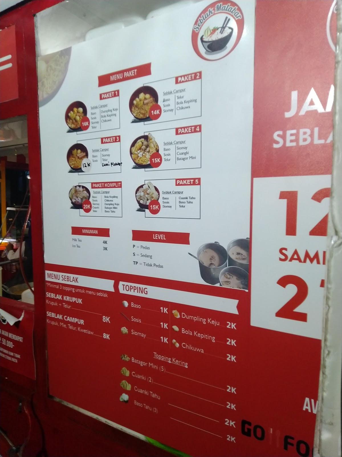 Menu at Seblak Malabar Sawojajar, Malang