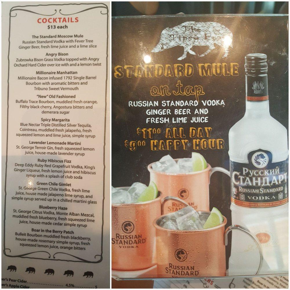 Menu at The Tipsy Boar pub & bar, Hollywood
