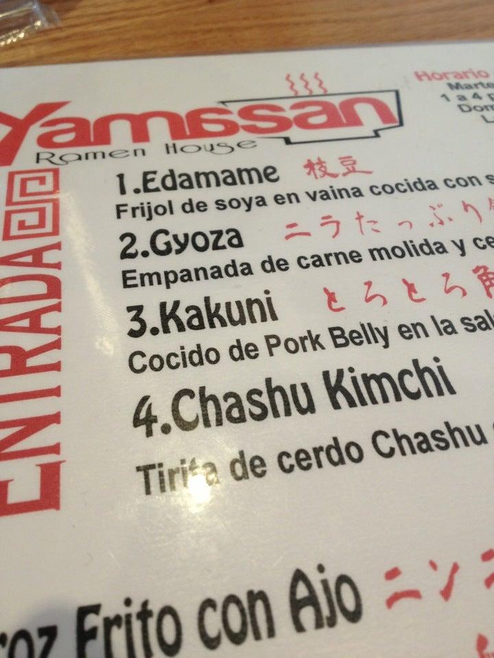 Carta del restaurante Yamasan, San Pedro Garza García