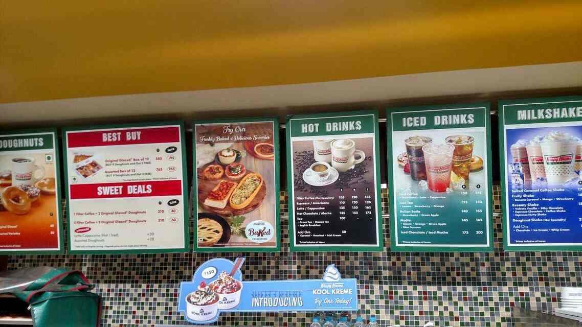 Menu at Krispy Kreme, Bengaluru, 961. 12th Main Road. HAL 2nd Stage ...