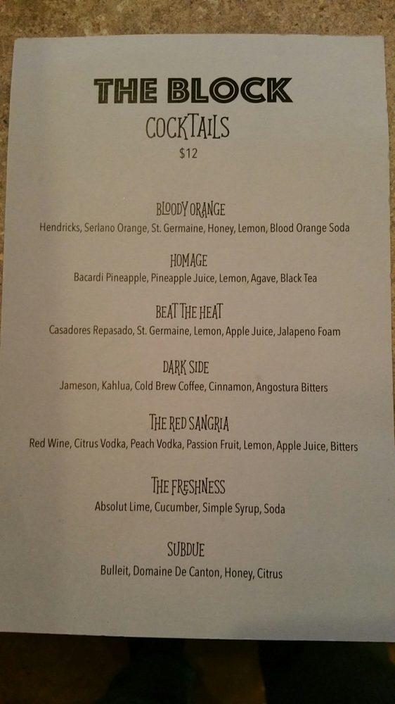 Menu at The Block Foodhall & Bar, Annandale