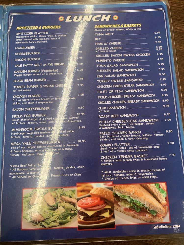 Menu at Yale Street Grill restaurant, Houston