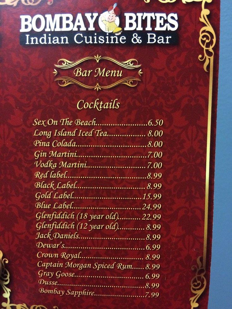 Menu at Bombay Bites restaurant, McDonough