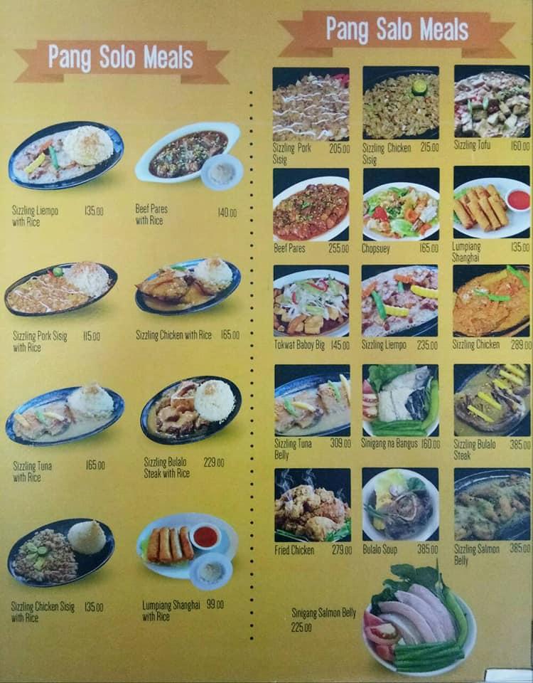 Menu at Bubusuk restaurant, City of Balanga
