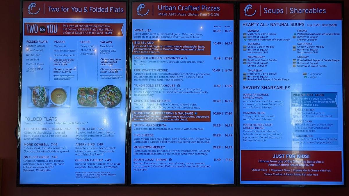 Menu at Crushed Red- Overland Park pizzeria, Overland Park