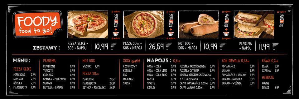 Menu at Foody - food to go restaurant, Warsaw