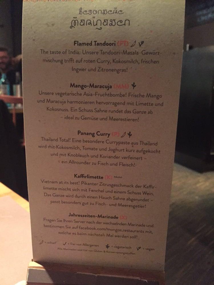 Speisekarte von Mongo's Restaurant Düsseldorf, Düsseldorf